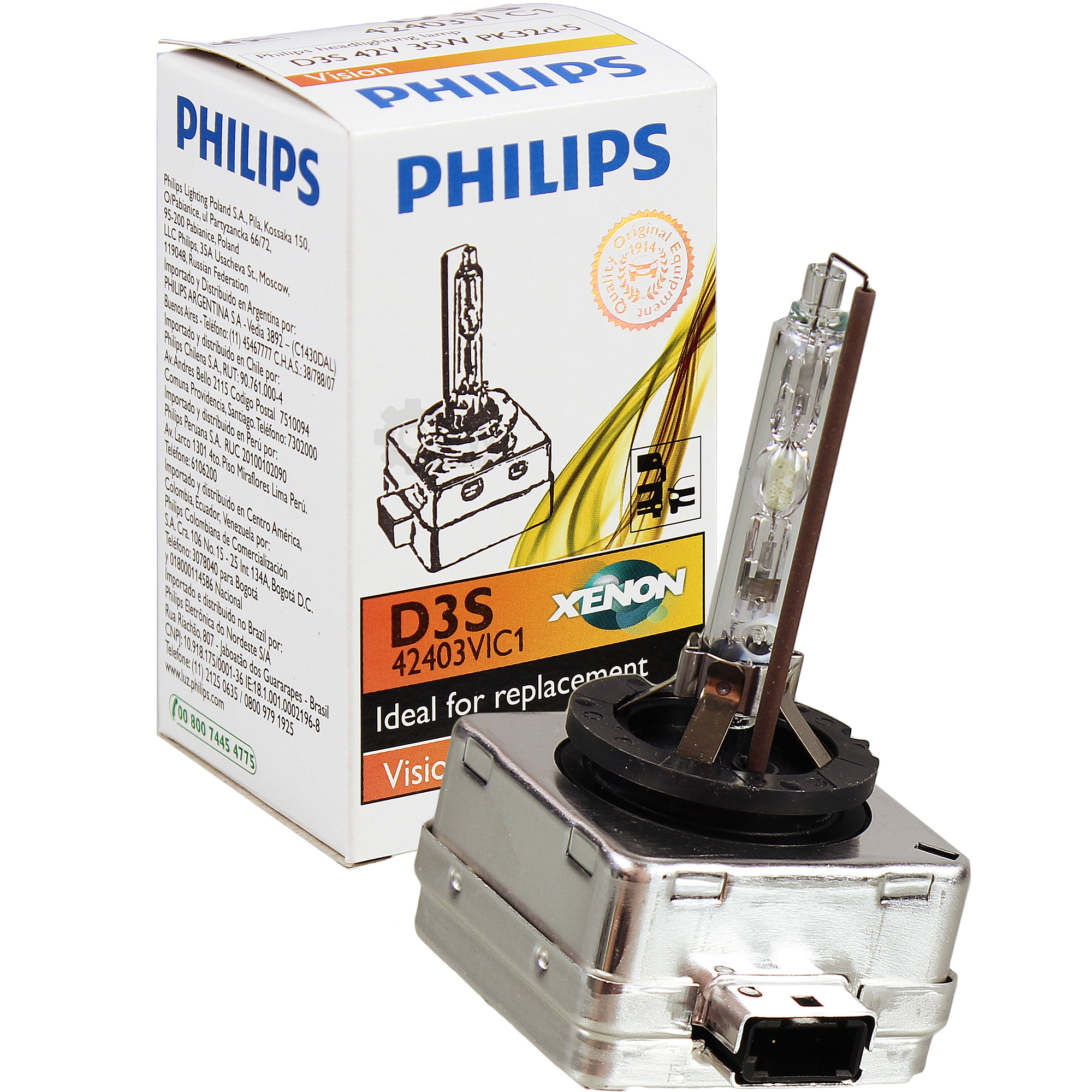 Philips Vision Xenon D3S 42V/35W Socket PK32d-5 Lumen 3200 ±450 2W2 | eBay