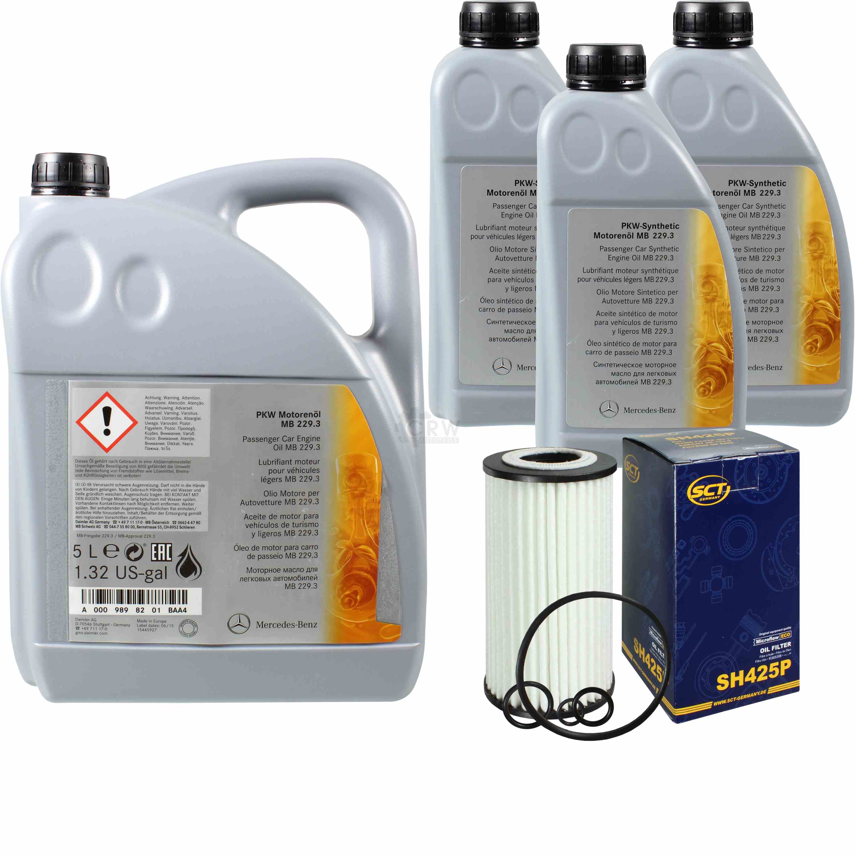 8L inspection set Mercedes 229.3 engine oil 5W-40 + SCT oil filter ...