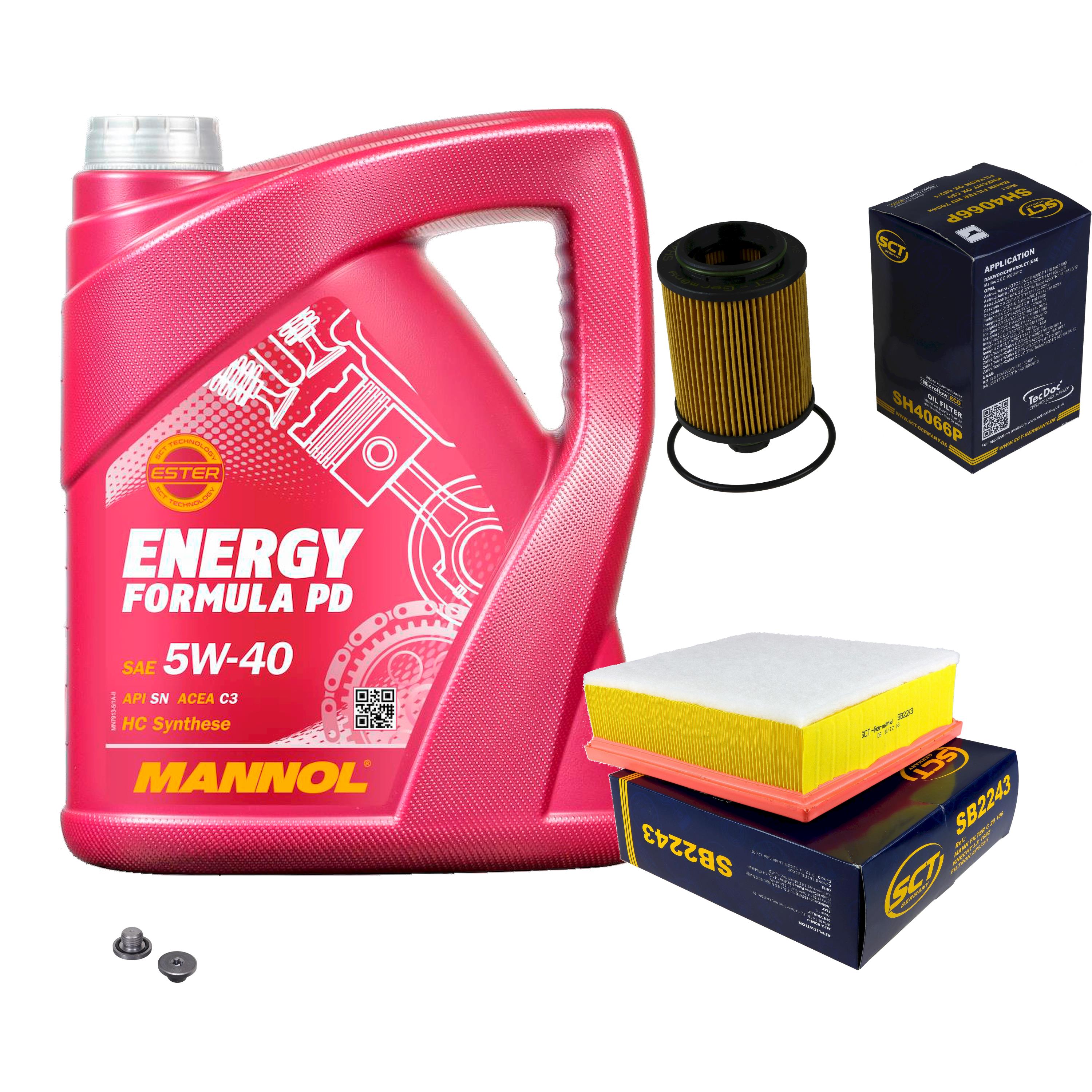 SCT Controllo Set 5 L MANNOL Energy Formula PD 5W-40 Per Opel Corsa D ...