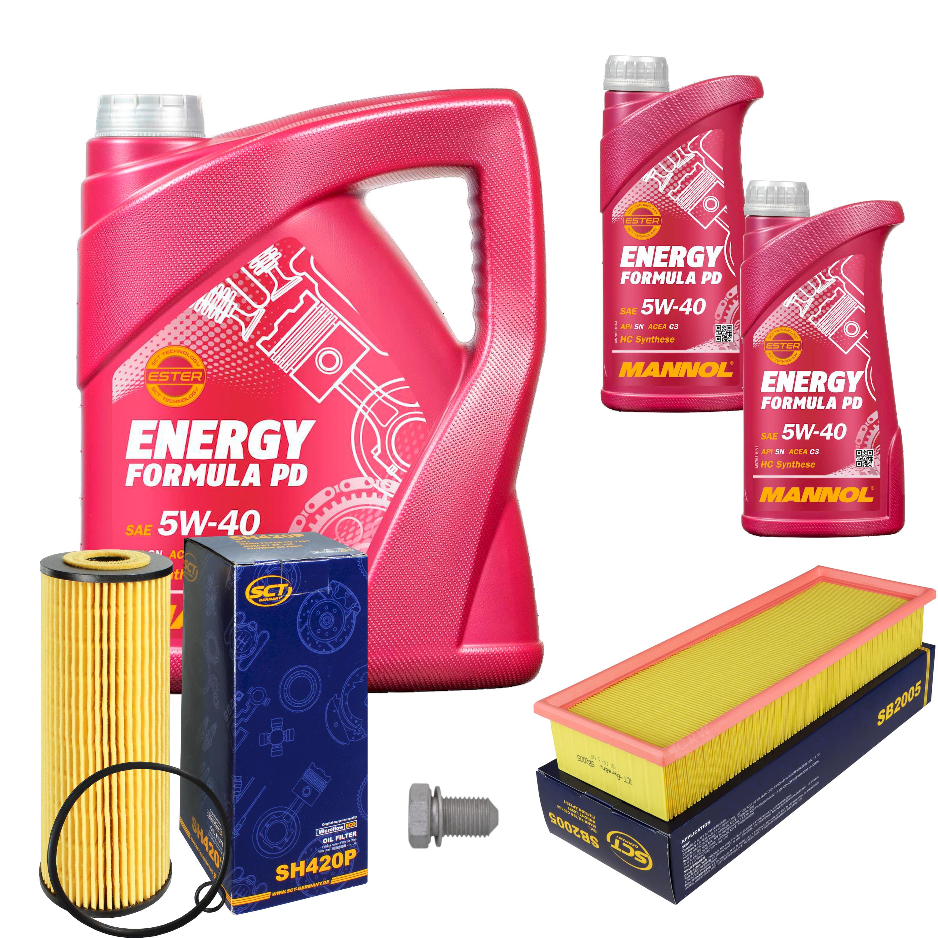 SCT Inspektionspaket 7 L MANNOL Energy Formula PD 5W-40 für VW Caddy II ...