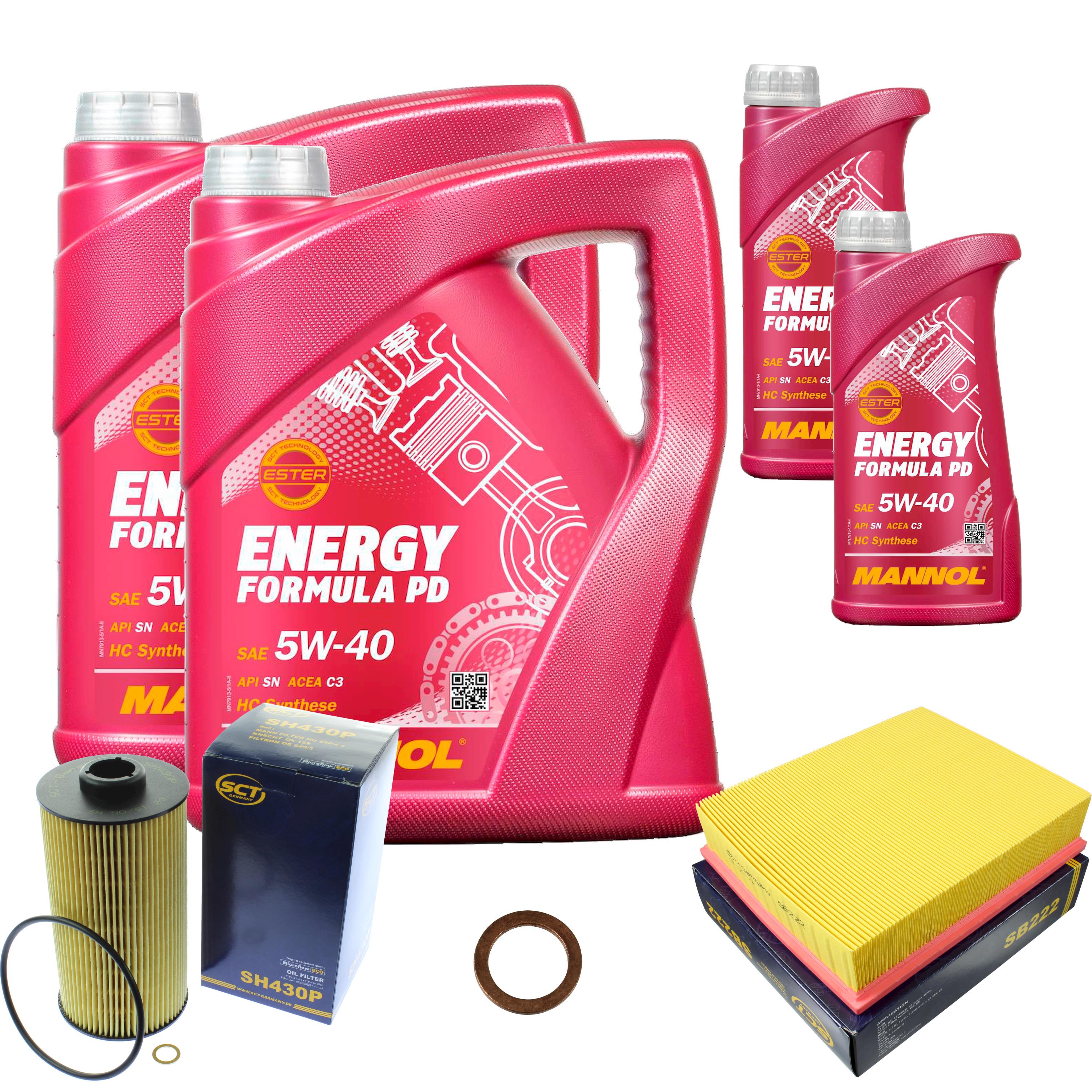 SCT Inspektionspaket 12 L MANNOL Energy Formula PD 5W-40 für BMW X5 E53 ...