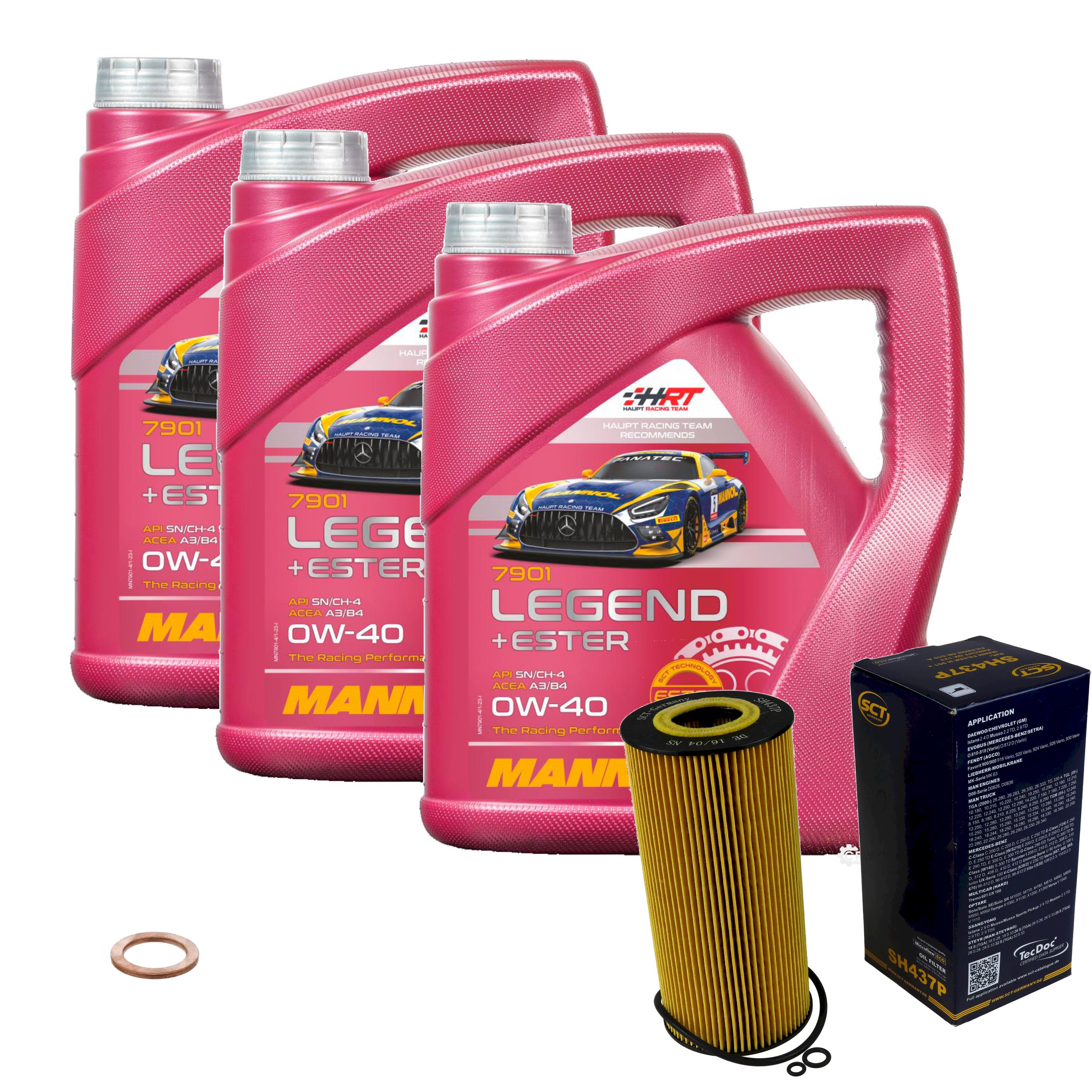 SCT Germany Oil Filter 12L MANNOL Legend+Ester 0W-40 for Mercedes-Benz ...