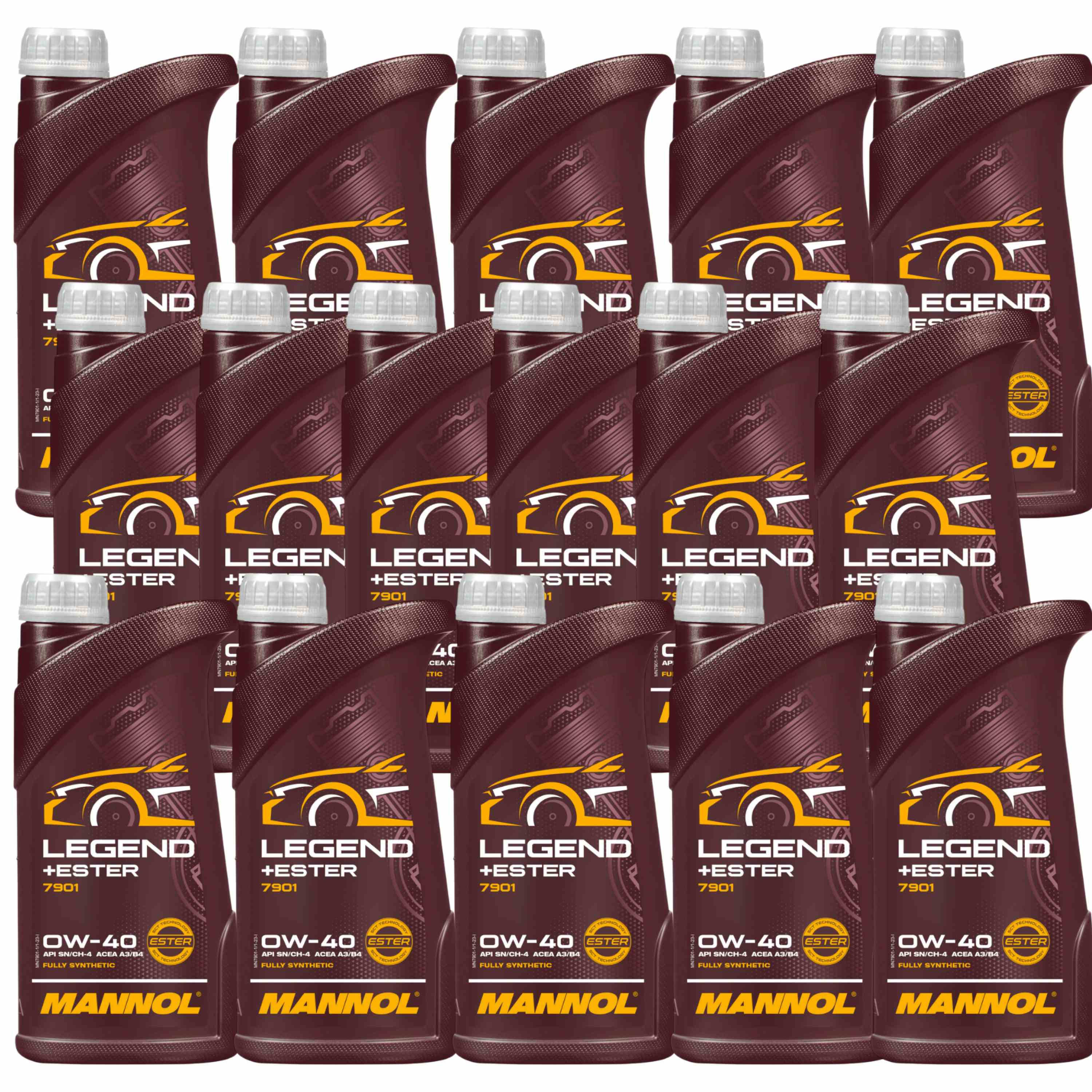 16x1 Liter MANNOL Legend+Ester 0W-40 Motoröl ACEA A3/B4 VW MB PORSCHE ...