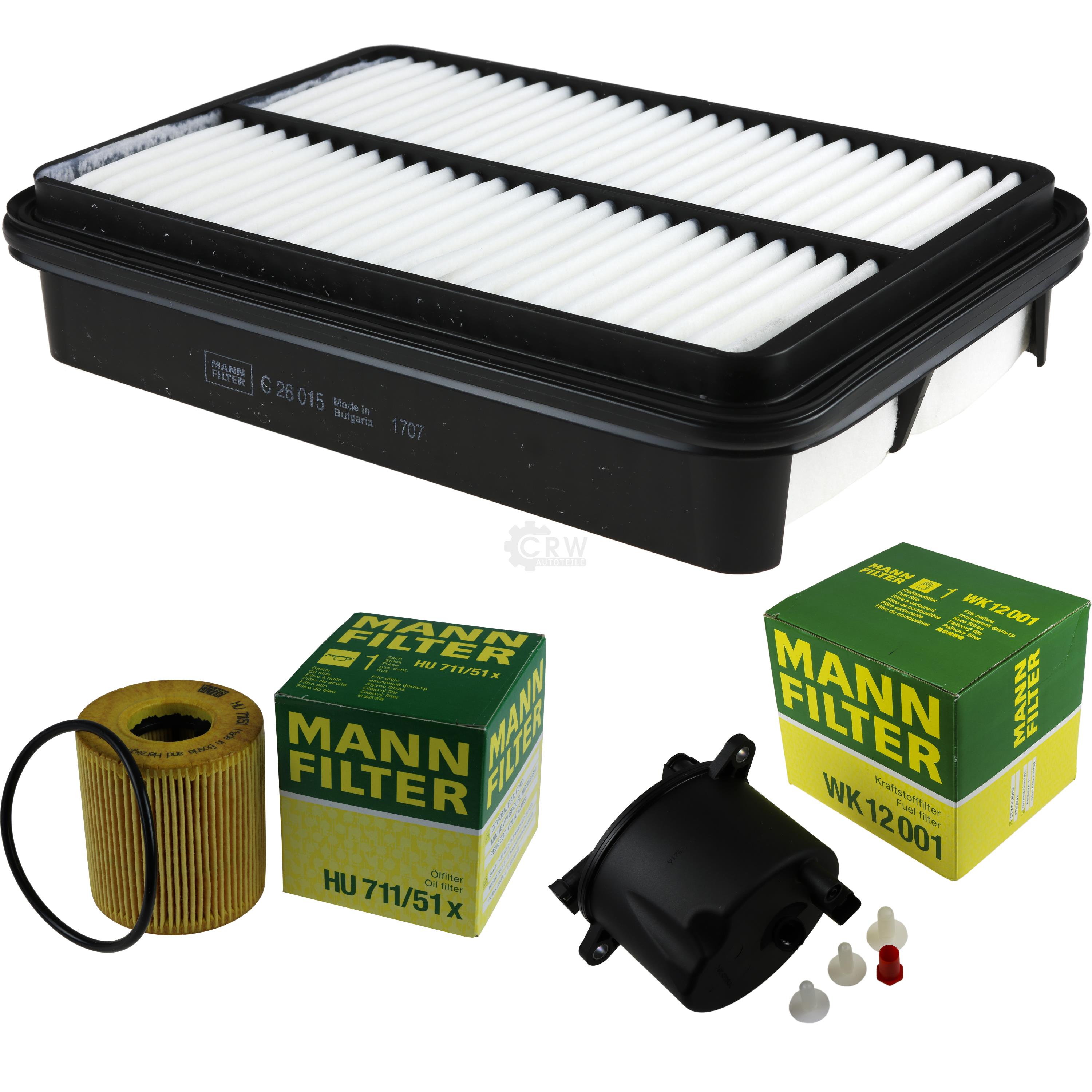 MANN-FILTER PACKAGE air filter oil filter fuel filter for Mitsubishi ...