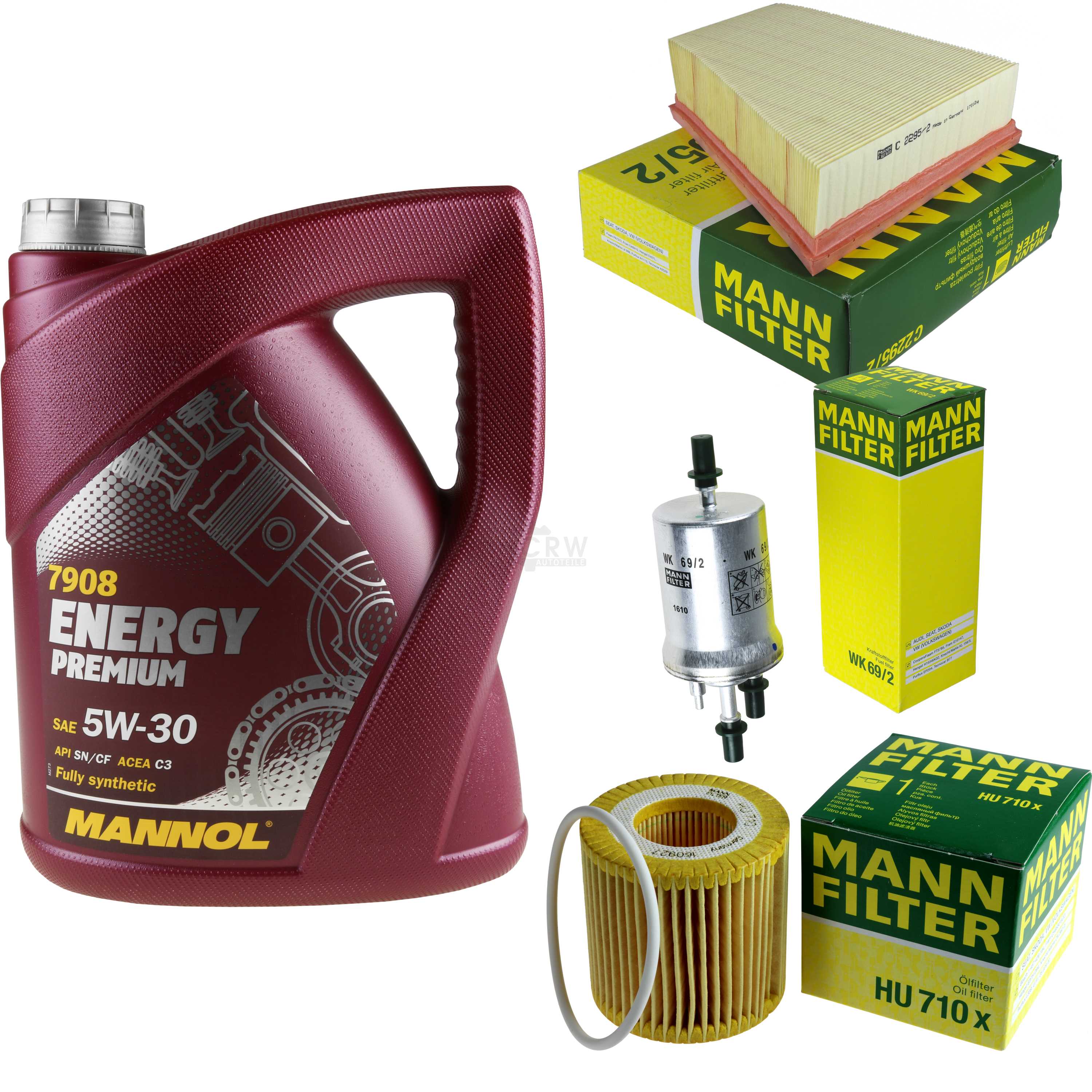 Mannol 5L Energy Premium 5W-30 + Mann filtro per VW Polo 9N ...
