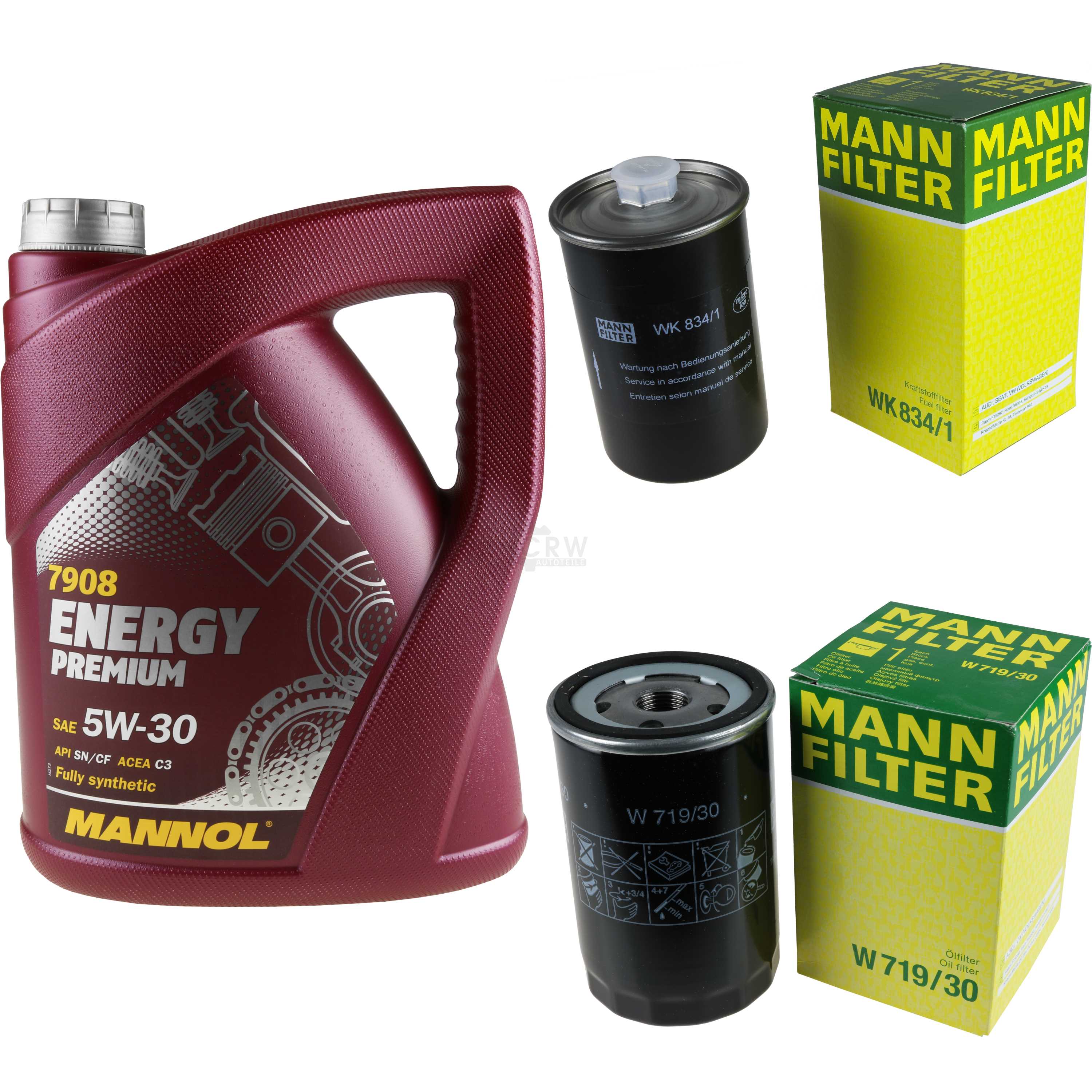 MANN-FILTER INSPECTION SET 5L mannol Energy Premium 5W-30 pour Audi EUR ...