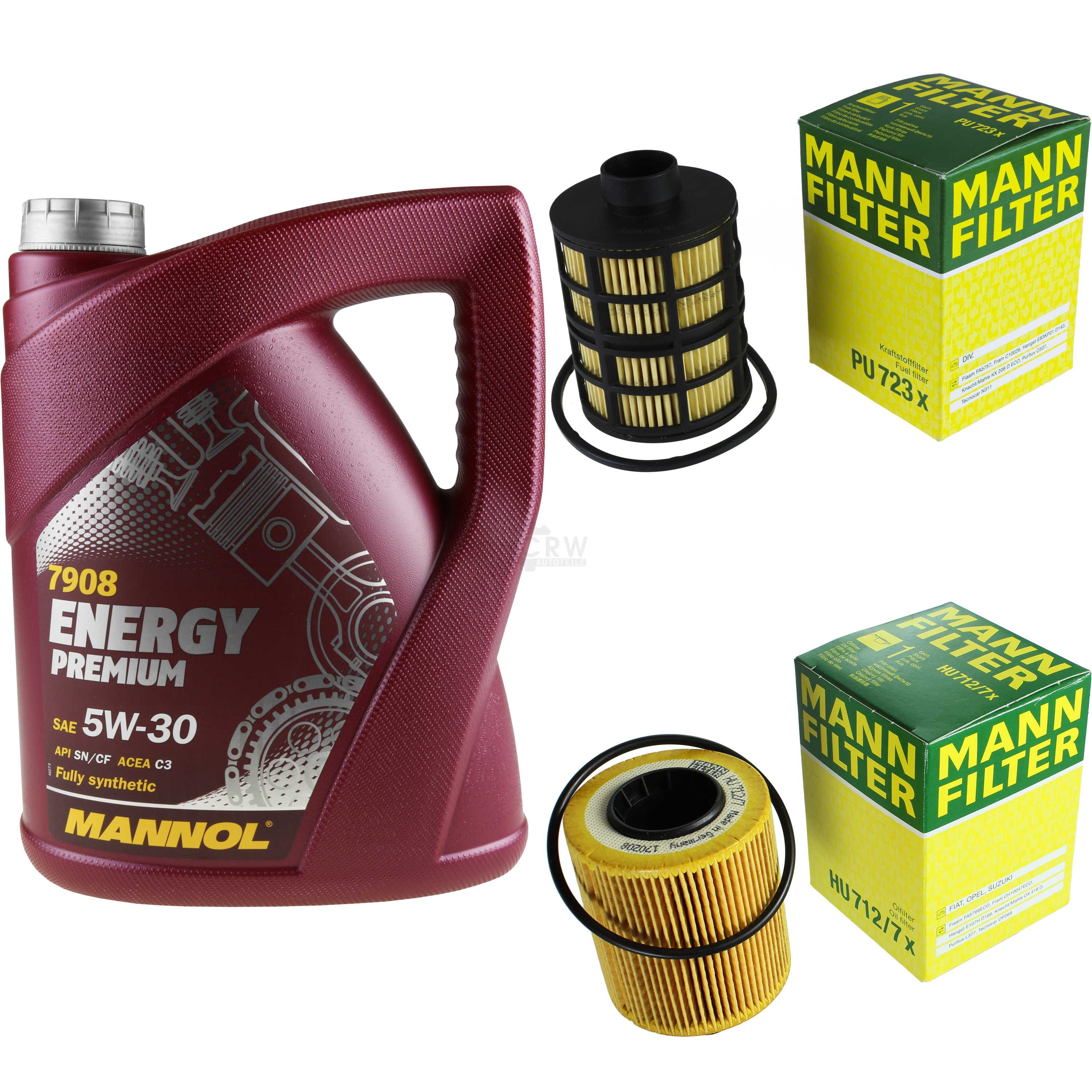 Mann-Filter Controllo Set 5L mannol Energy Premium 5W-30 per Opel Corsa ...