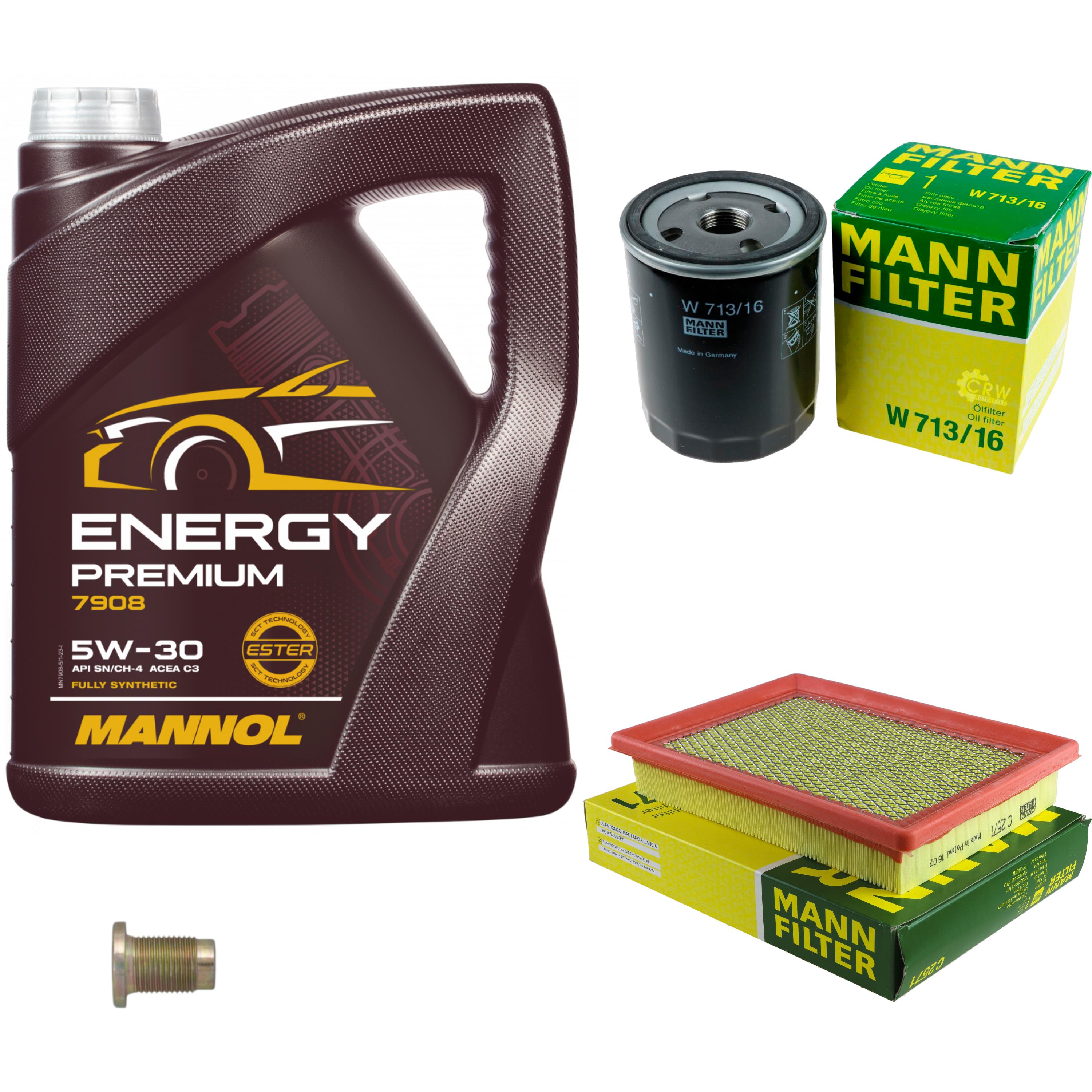 MANN Inspektionspaket 5 L MANNOL Energy Premium 5W-30 für Lancia Dedra ...