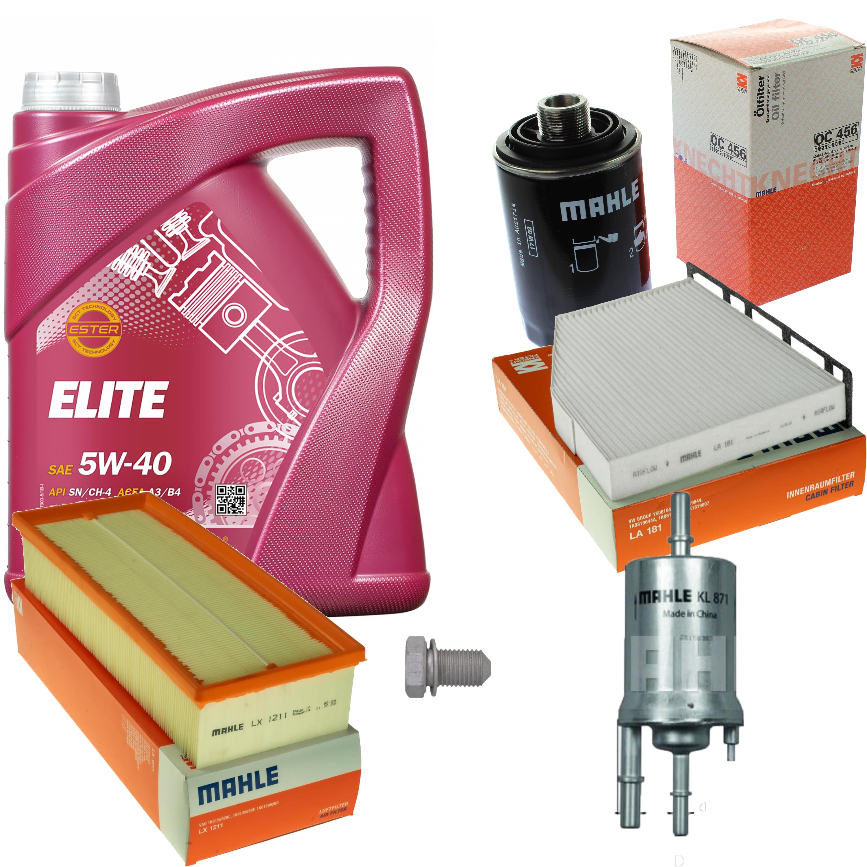 MAHLE Inspection Set 5 L MANNOL Elite 5W-40 Pour VW Sharan 2.0 TSI Seat ...