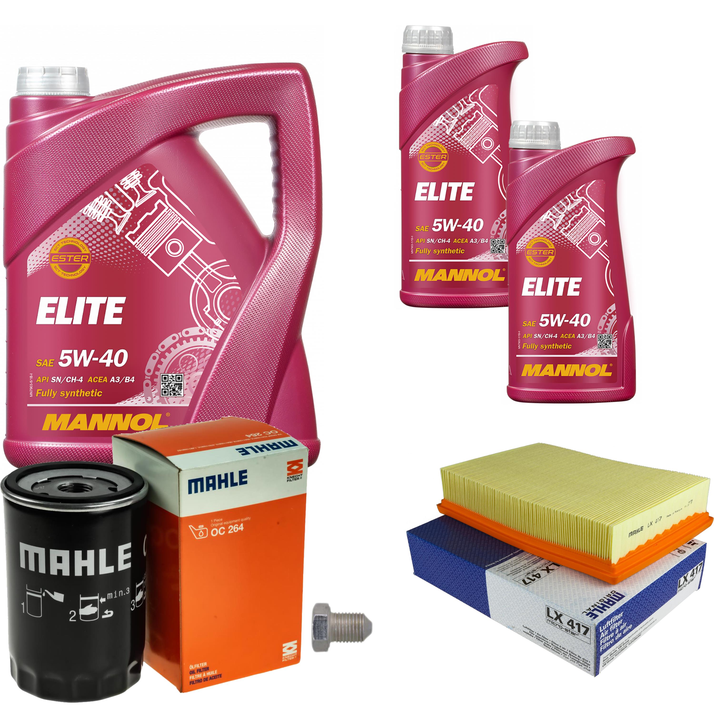 MAHLE Inspektionspaket 7 L MANNOL Elite 5W-40 für Seat Cordoba 1.6i 2 ...