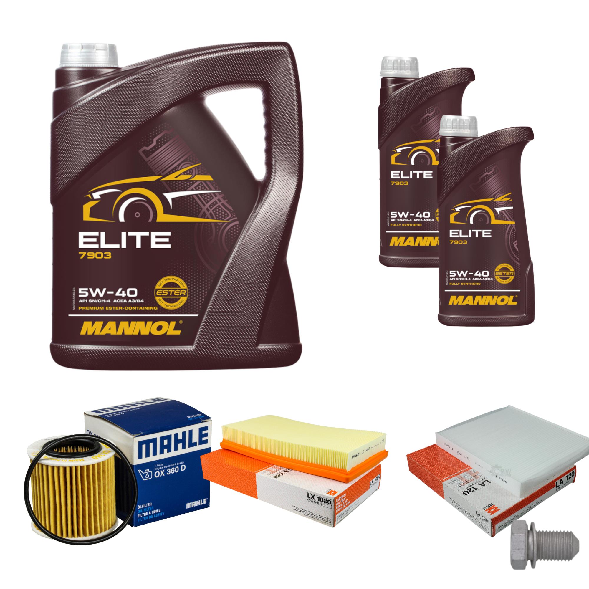 MAHLE Inspektionspaket 7 L MANNOL Elite 5W-40 für Seat Ibiza III 1.2 ...