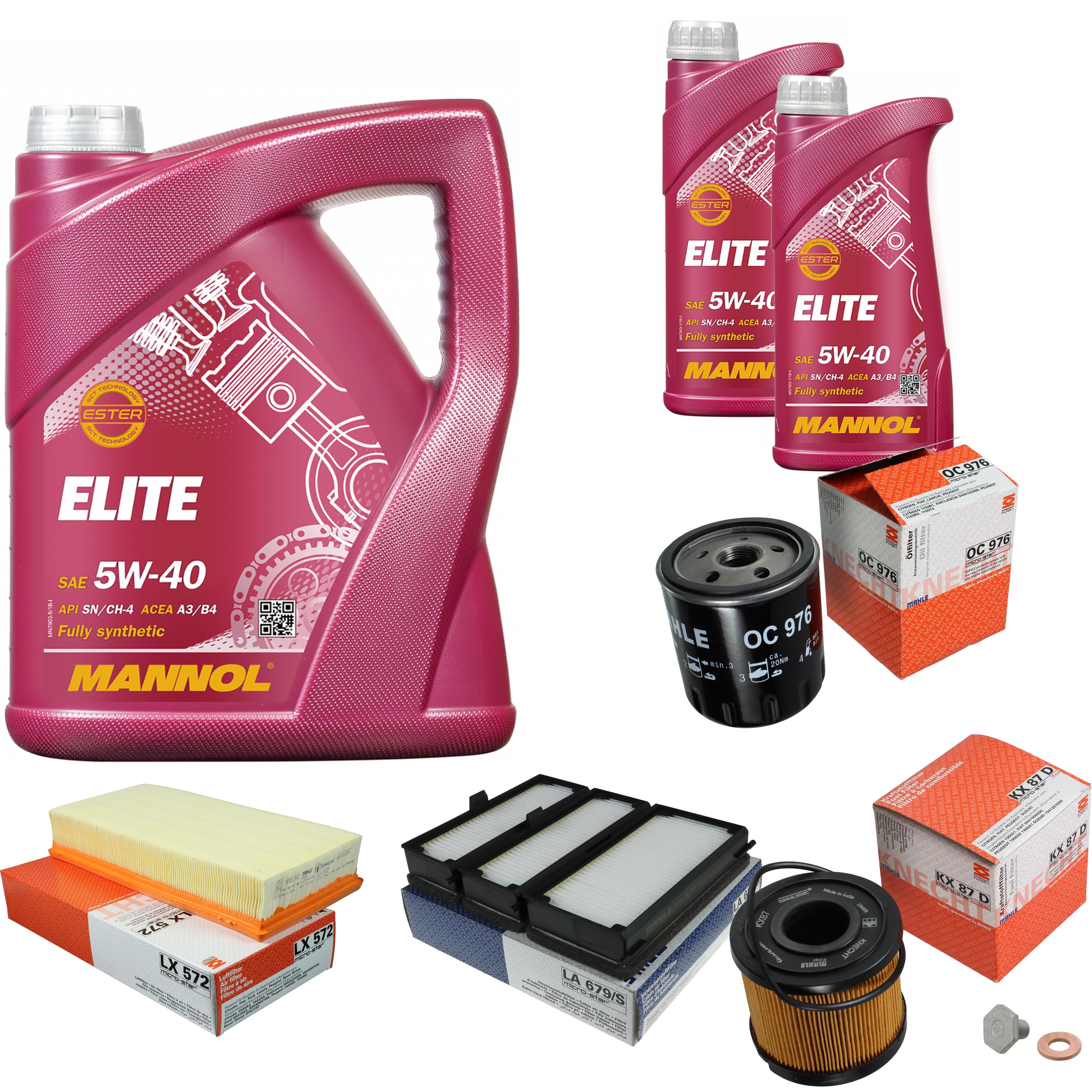 Mahle Inspection Set 7 L mannol Elite 5W-40 pour Fiat Scudo Box 2.0 | eBay