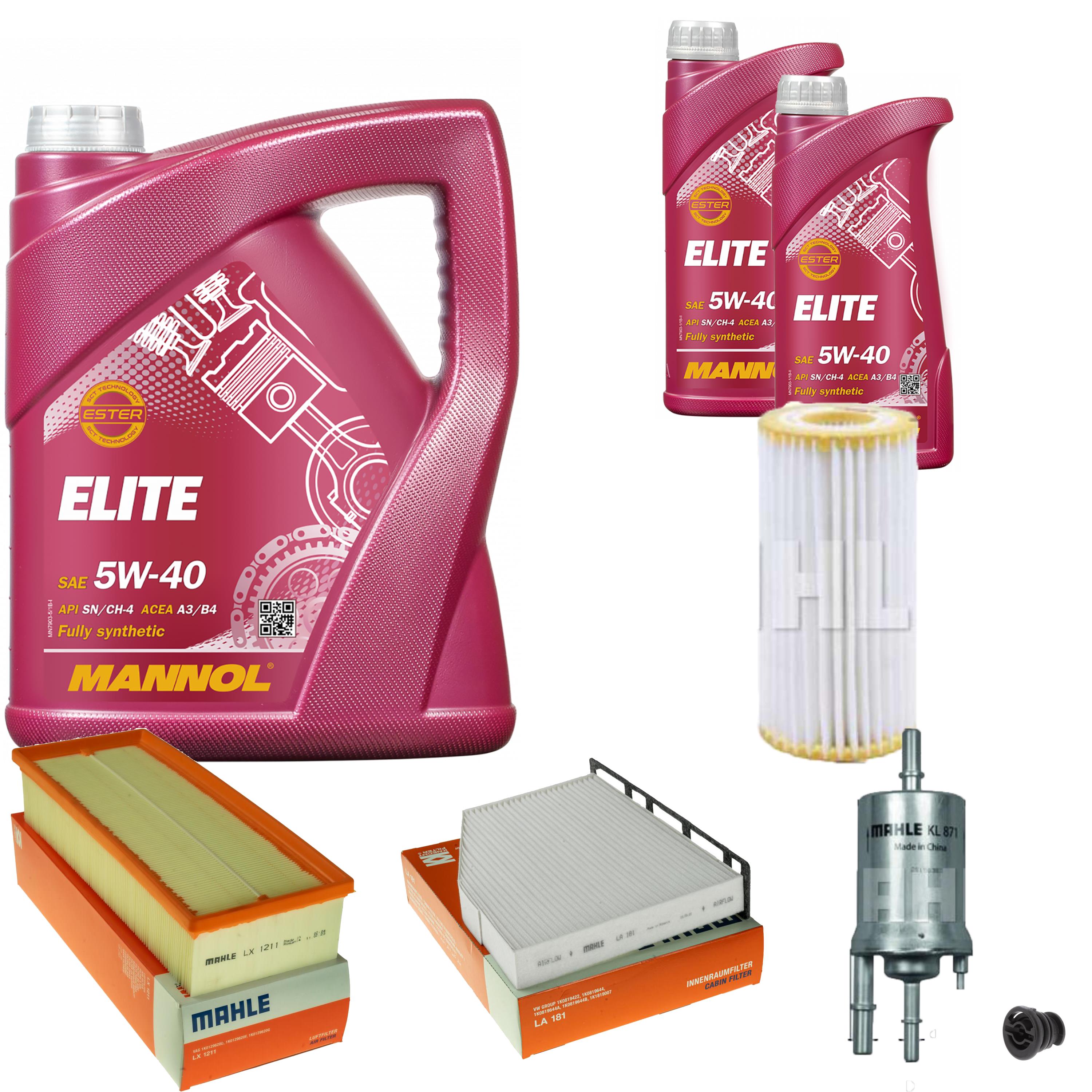 MAHLE Inspektionspaket 7 L MANNOL Elite 5W-40 für Seat Alhambra 2.0 TSi ...